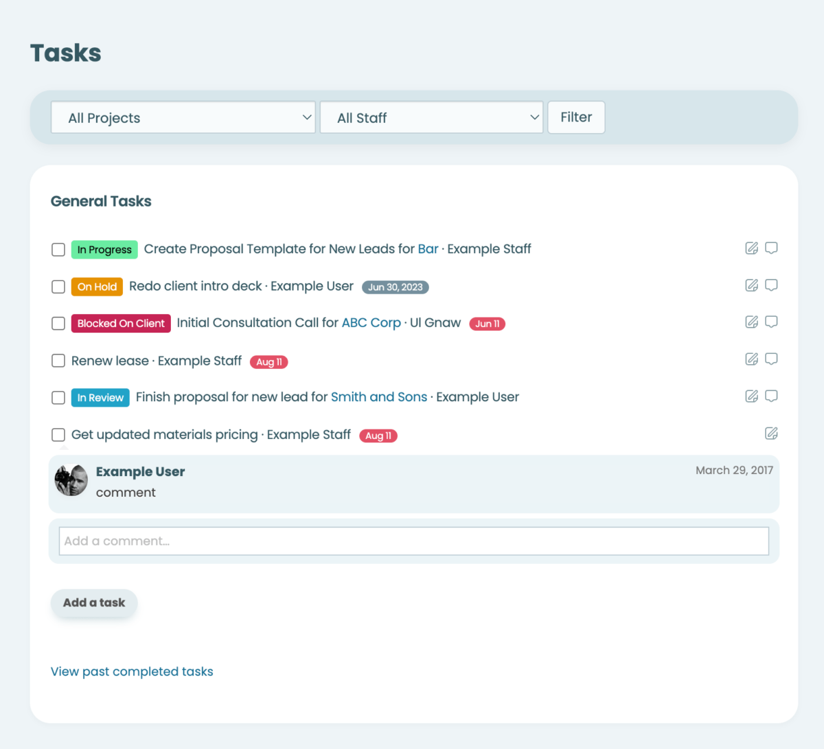 New Feature: Task Status - Clientary